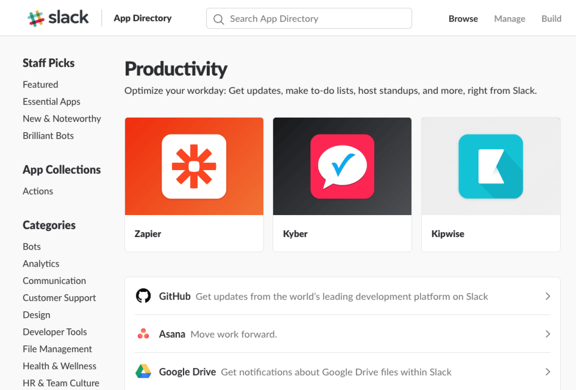 Slack applications store